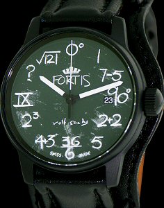 Fortis Pilot Flieger wrist watches - `iq` Green Chalk Drawings Dial 596 ...
