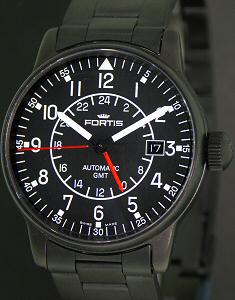Fortis Pilot Flieger wrist watches - Gmt All Black Automatic 596.18.11M.