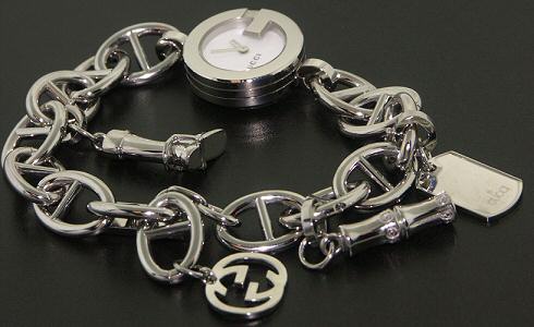 Gucci G Charms wrist watches - Mop Dial Floral Theme 4-Charms YA107511.