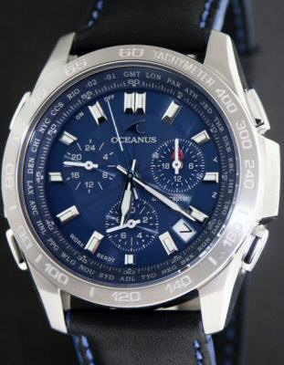 Oceanus Atomic-Solar wrist watches - Titanium Blue Dial And Band ...