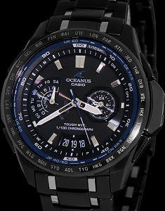 Oceanus Atomic-Solar wrist watches - All Black Titanium Tough Solar ...