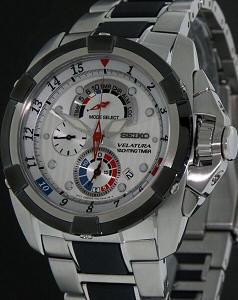 Seiko Luxe Velatura wrist watches - Yachting Timer Steel Bracelet SPC005.