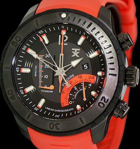 Tx Technoluxury Linear Chronograph wrist watches - Liner Black/Orange ...