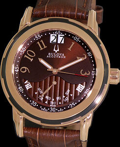Accutron Gentlemen wrist watches - Brown Exeter Rose Gold Plated 65C100.