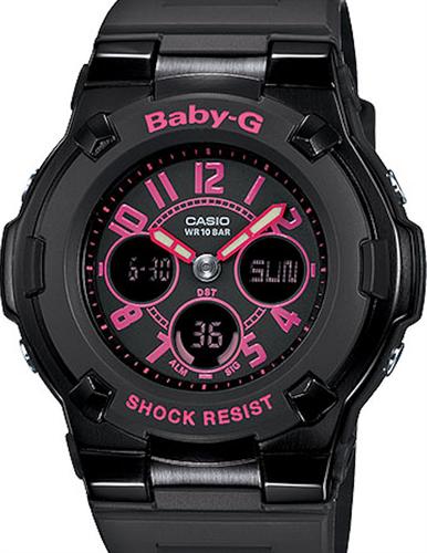 Casio Baby-G wrist watches - Baby-G Black/Pink Ana/Digital BGA117-1B1.