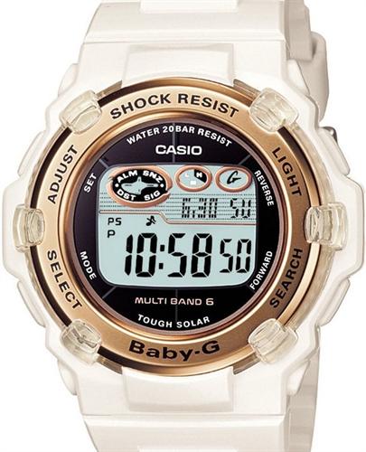 Casio Baby-G wrist watches - Baby-G White/Gold Solar Atomic BGR3003-7A.