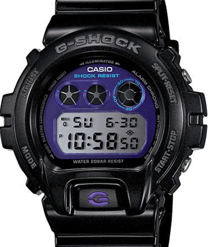 Casio G-Shock wrist watches - G-Shock Shiny Black Purple DW6900MF-1.