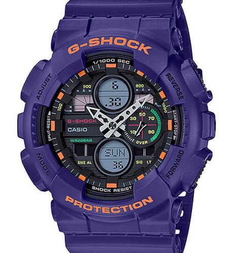 Casio G-Shock wrist watches - G-Shock Purple Ana-Digital GA140-6A.