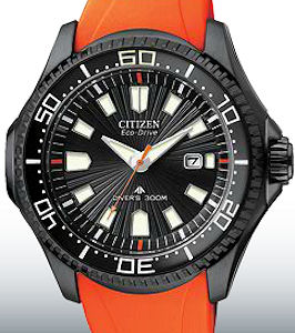 Citizen Promaster wrist watches - 34mm Promaster Black/Orange EP6035-02E.