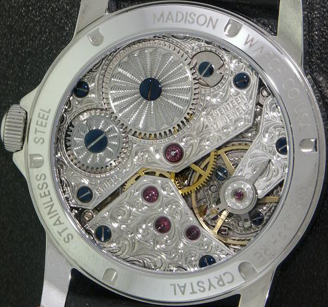 Madison Military wrist watches - Manual Wind Engraved MAD-2A1ELB.